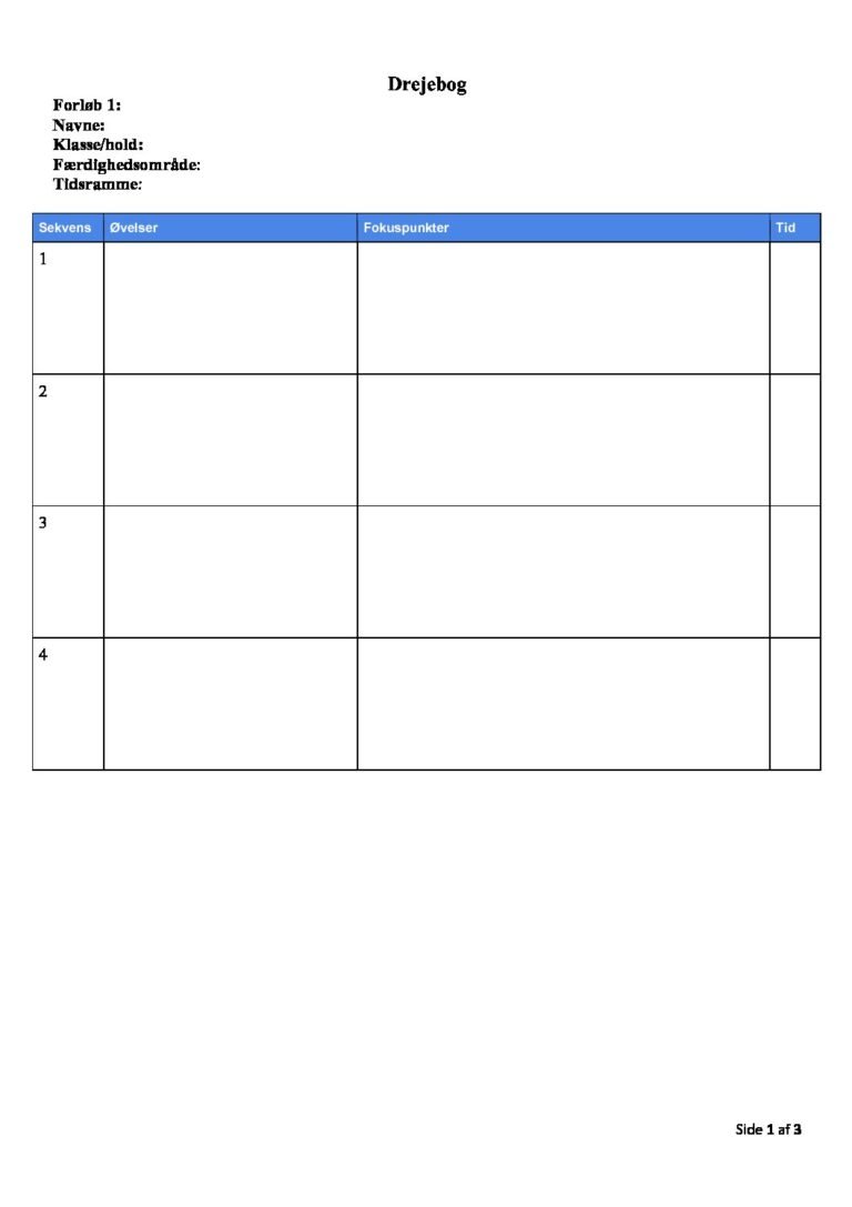 Downloade logbog skabelon Gratis PDF, Word