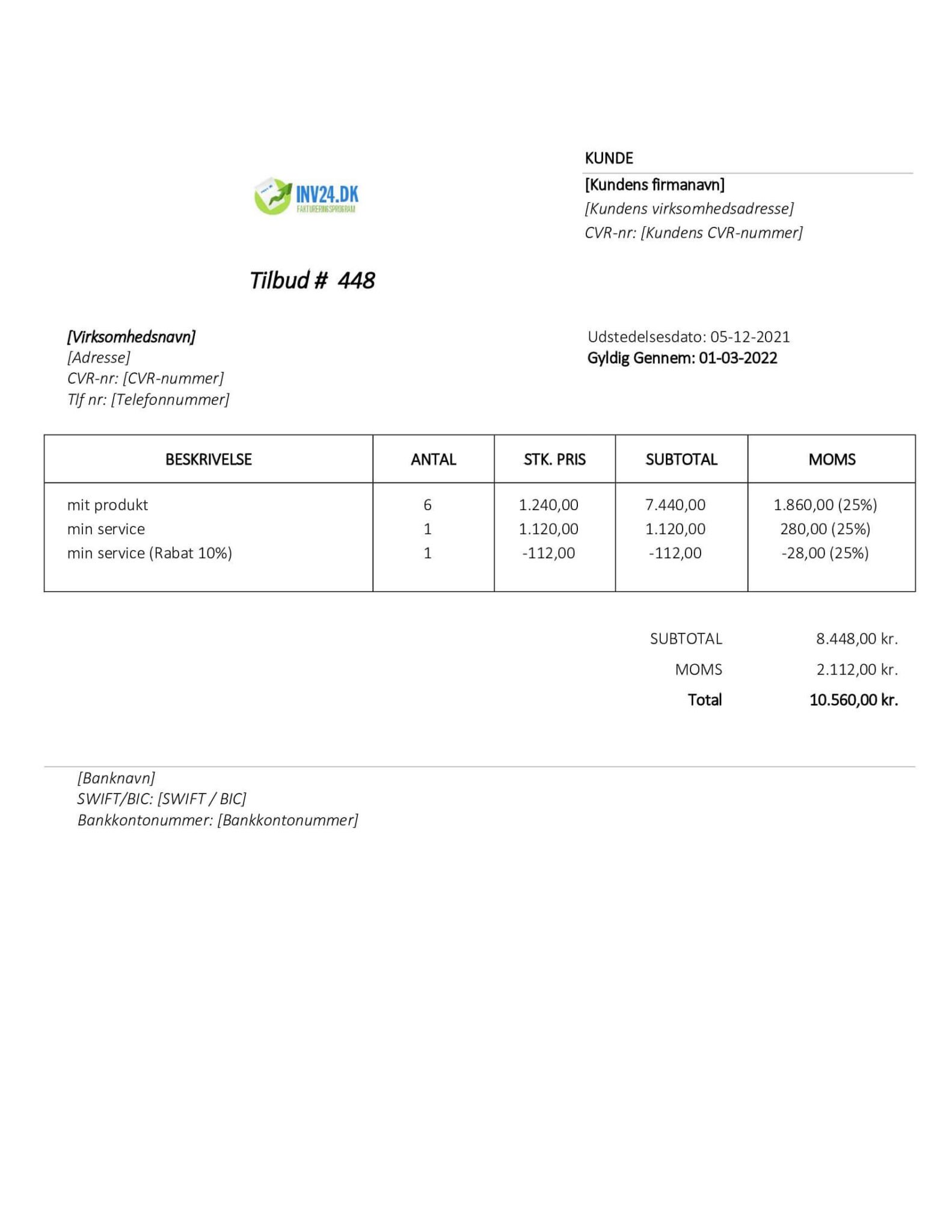 Download gratis lønseddel-skabelon i PDF
