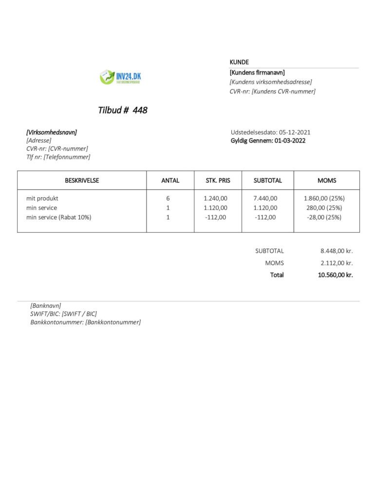 Download gratis lønseddel-skabelon i PDF